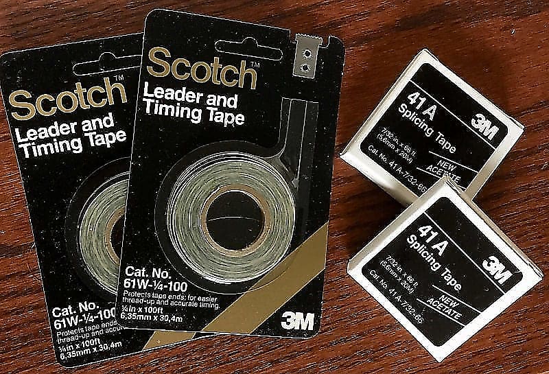 2 X 3M Tape Leader Timing & 2 X Splicing Tape 1/4" NOS Reel | Reverb