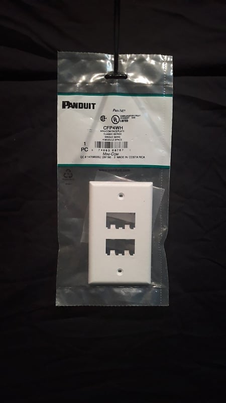 Panduit CFP4WH Single Gang 4 Module Mini-Com Faceplate | Reverb Canada