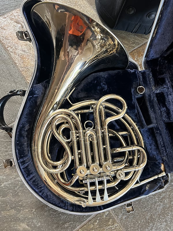 C. G. Conn 8D Silver Double French horn. Made in USA | Reverb