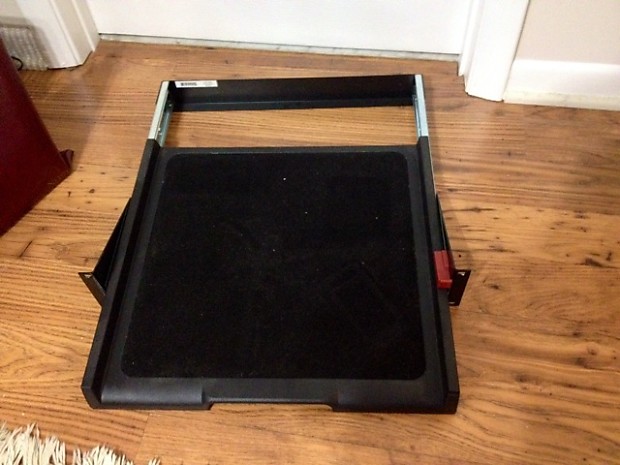 Rack mounted Rack drawer with velcro for pedals Black | Reverb