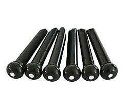 All Parts Set of 6 Black Bridge Pins with Dot | Reverb