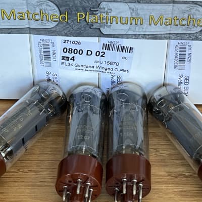 SED Winged-C EL34 NOS Matched Quad Set | Reverb