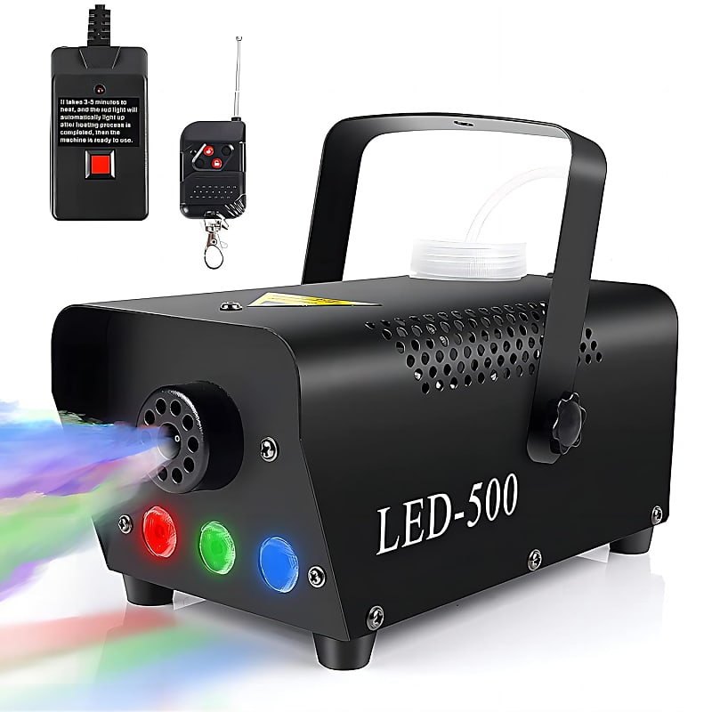 Fog Machine, 500W Fog Smoke Machine With 3 Led Lights, | Reverb