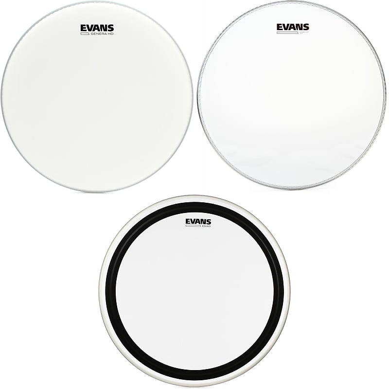 Evans 22" Bass and 14" Snare Drum Head Bundle | Reverb