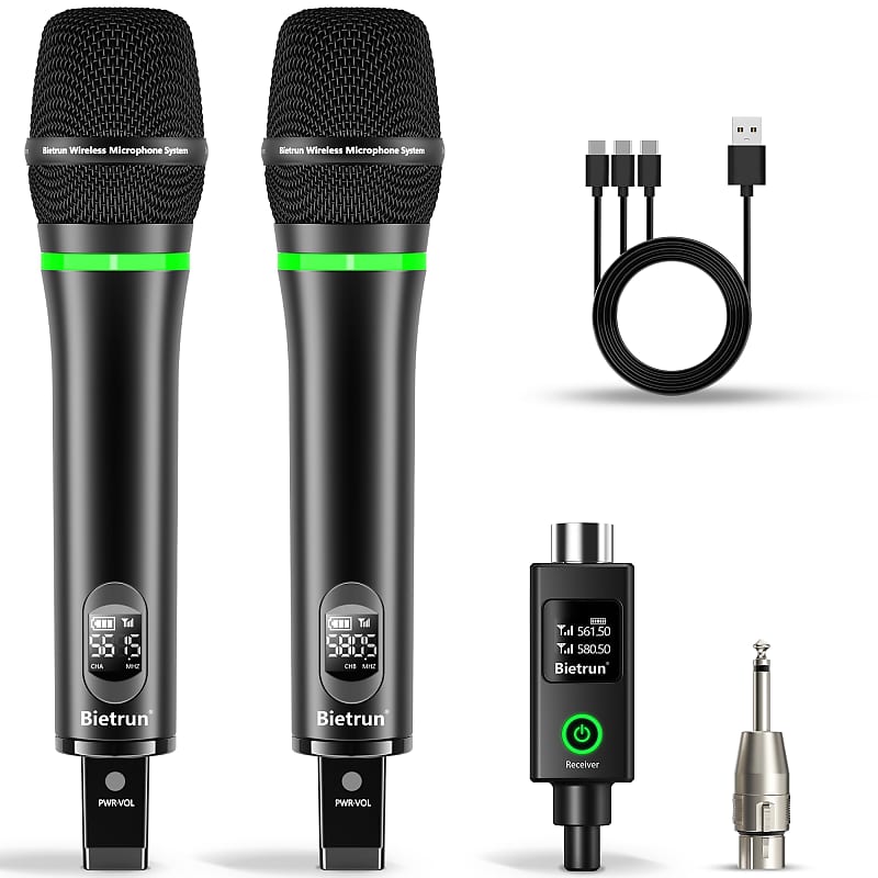 Xlr Wireless Microphone, Rechargeable Dual Metal Cordless | Reverb