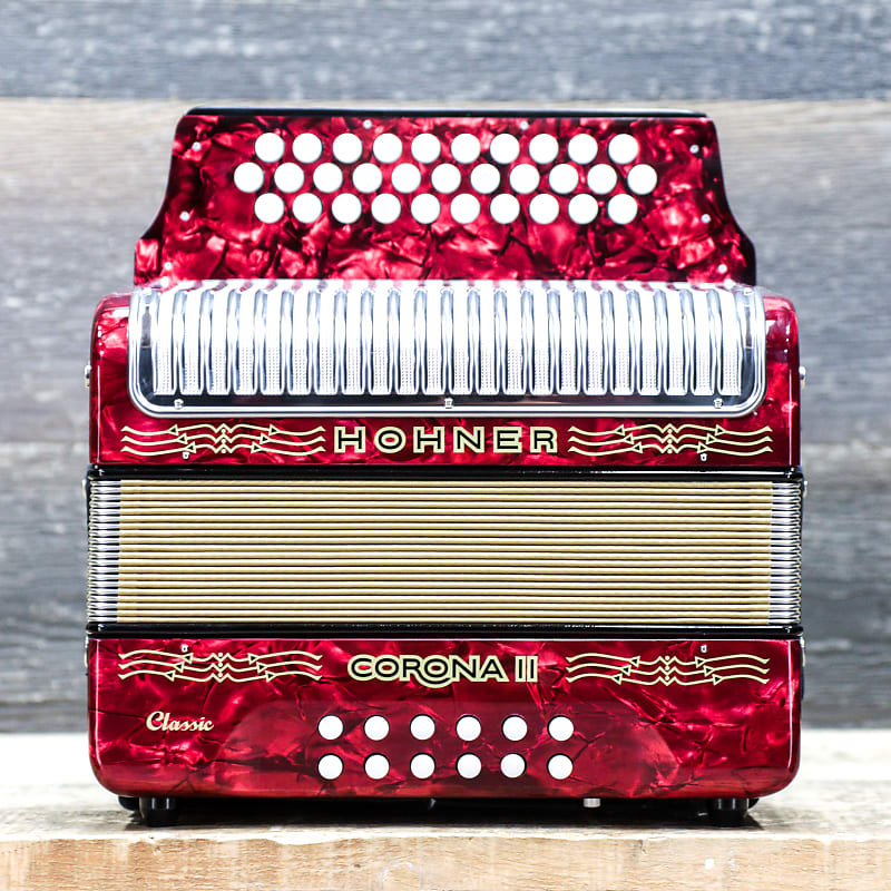 Hohner Corona II Classic GCF 3-Rows 12-Bass Red Pearl | Reverb Canada