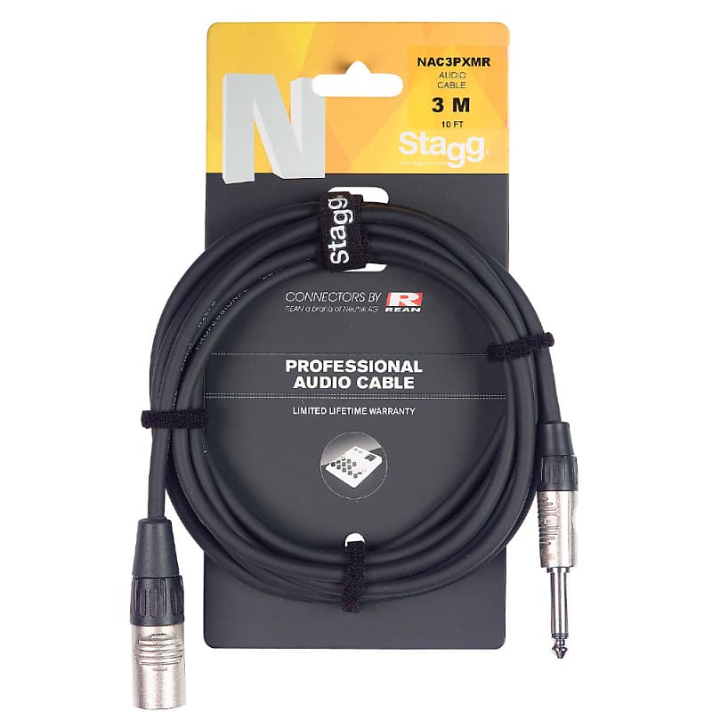 Stagg 6.35mm 1/4" Mono Jack to Male XLR Adapter Cable 3 Metre | Reverb