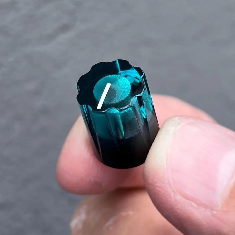 Transparent Turquoise / Opaque Black Davies 1900H Clone Knob | Reverb