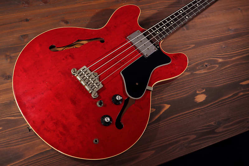 Excellent 1990 Epiphone Rivoli EB-2 Bass - MIJ Japan - Orange | Reverb