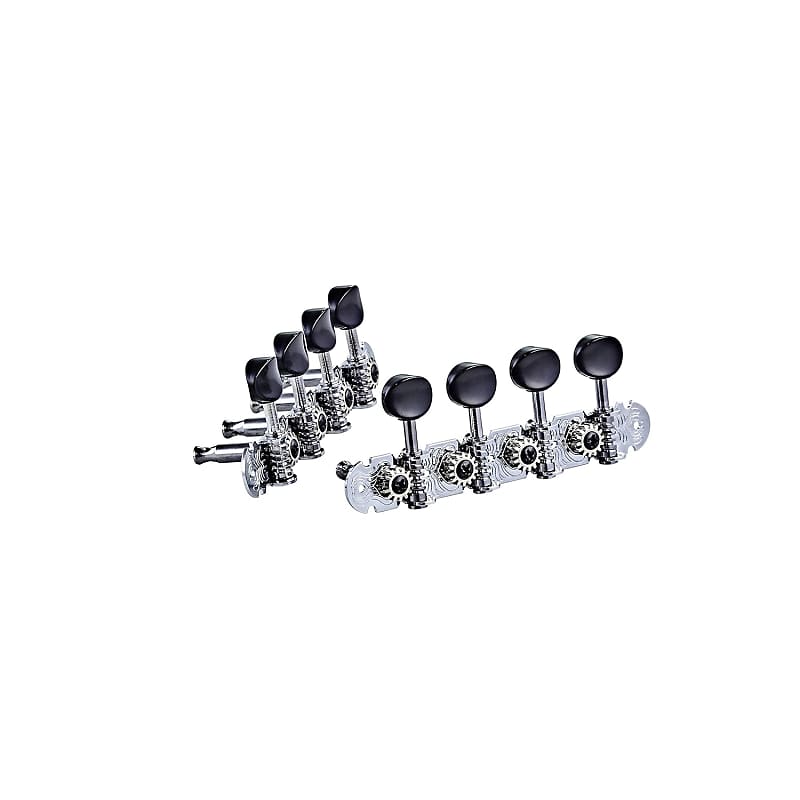 Deluxe A-Style Mandolin Tuning Machines 4L X 4R Chrome | Reverb