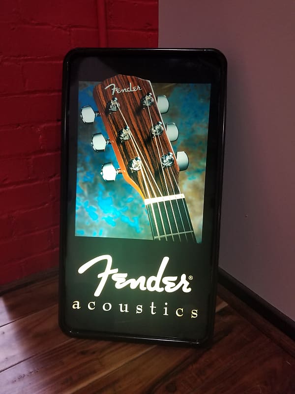 Fender Acoustic Guitar Lighted Promotional Display Sign | Reverb