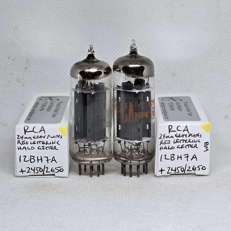 RCA 12BH7A Gray Plate Halo Getter Well Matched (7.5%) Pair | Reverb