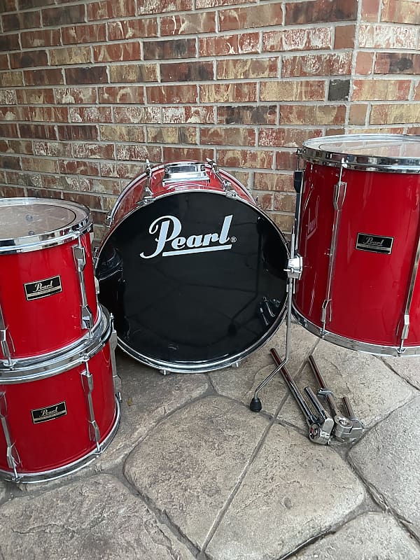 Pearl Export 1987 Red Drum kit 22 12 13 16 | Reverb