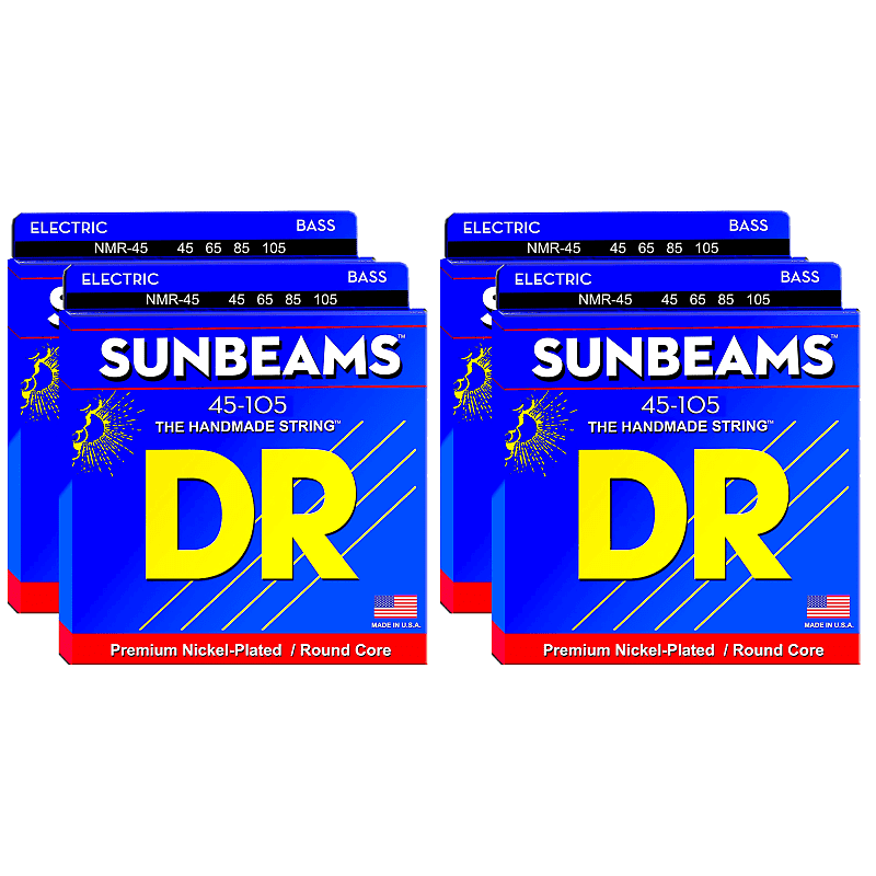 DR Strings NMR-45 Sunbeam Bass Med 45-105 4 Pack Bundle | Reverb