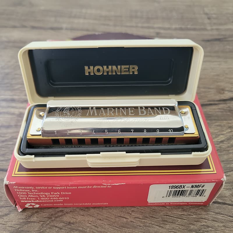 Hohner 1896BX Marine Band Harmonica, Key of F Sharp Natural | Reverb