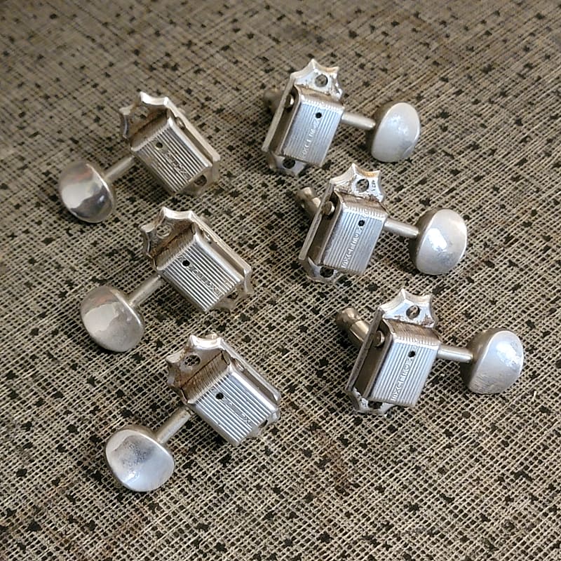 Kluson Deluxe Single Line Tuners Tuning Pegs W/Metal Buttons | Reverb