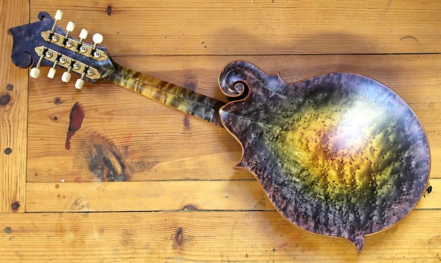 Andy Manson F5 style mandolin 2016 Rainbow colours and black, | Reverb