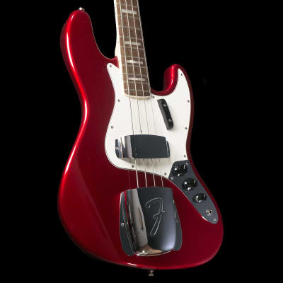 Fender 75 Reissue Jazz Bass Guitar, Red-matching Headstock | Reverb