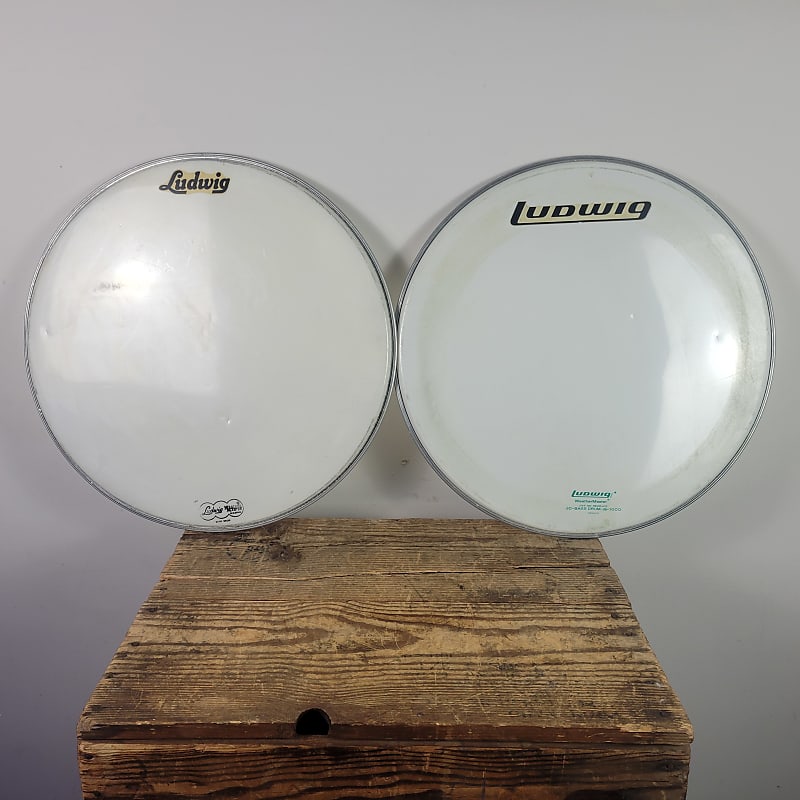 Vintage Ludwig 22" Bass Drum Rims (Pair) and Heads (Pair) | Reverb