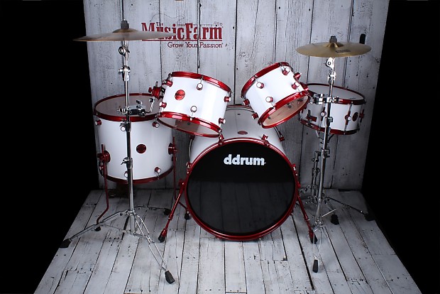 Ddrum REFLEX 522 WHT RED Drum Kit White with Red Hardware 5 | Reverb