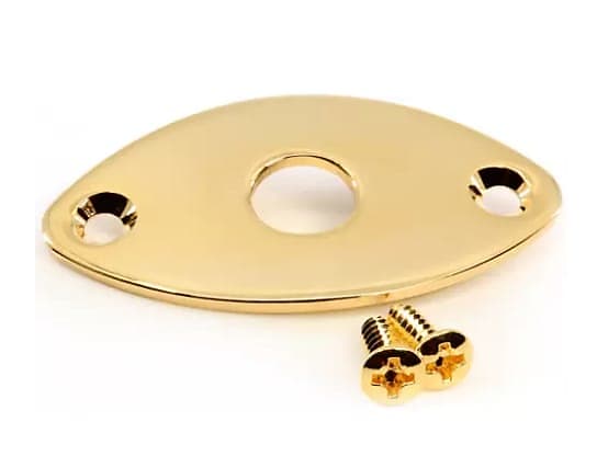 Gotoh - Curved Football Style Metal Jack Plate - Gold | Reverb