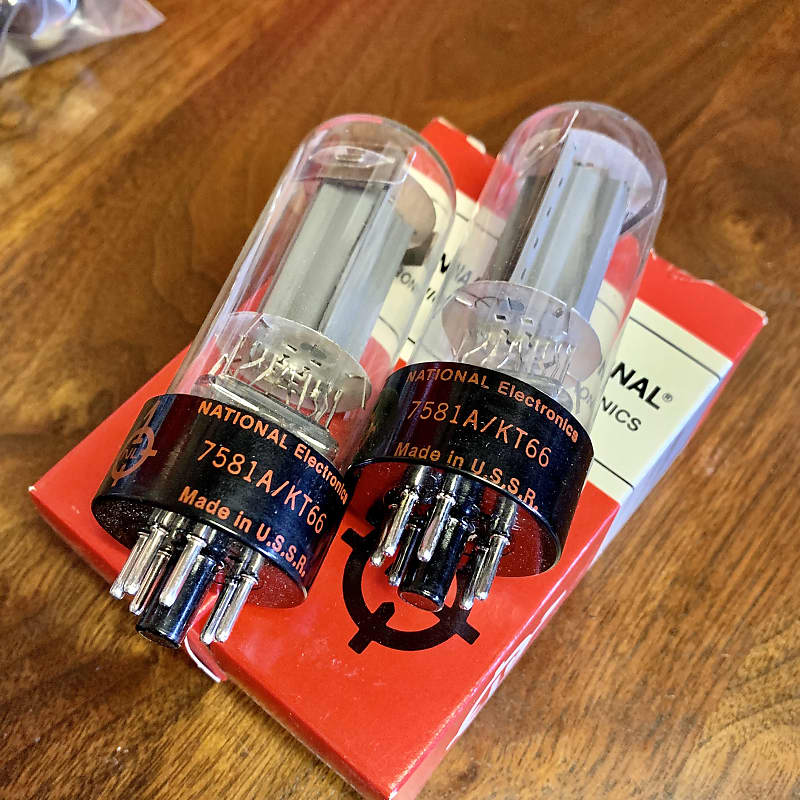 PAIR NOS -National KT-66 tubes c 1980 original vintage kt66 | Reverb