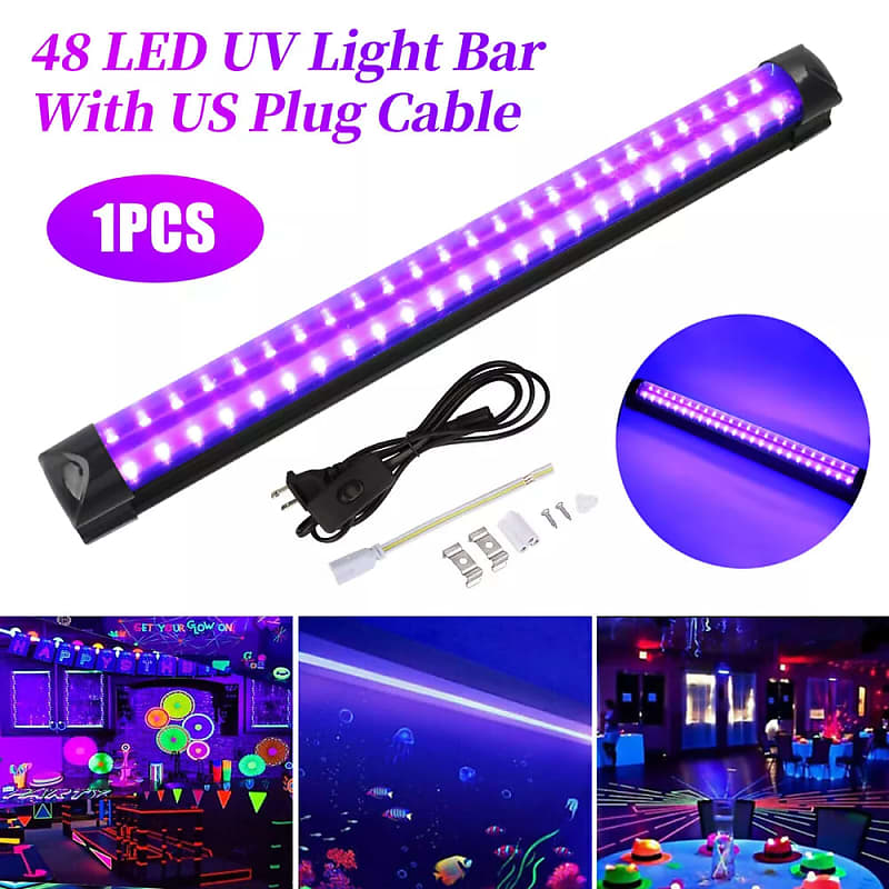 Uv Black Light Bar Fixtures Ultraviolet Lamp Strip Us Plug Dj | Reverb