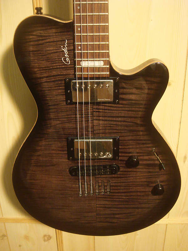 Godin LG Signature 2005 Trans Black Flame Electric Guitar | Reverb