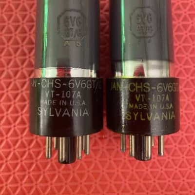 Matched Pair Sylvania 6V6 6V6GT JAN-CHS-6V6GT VT107A | Reverb France