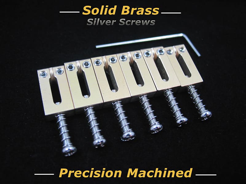 Solid Brass Bridge Saddles For Fender Stratocaster Telecaster | Reverb