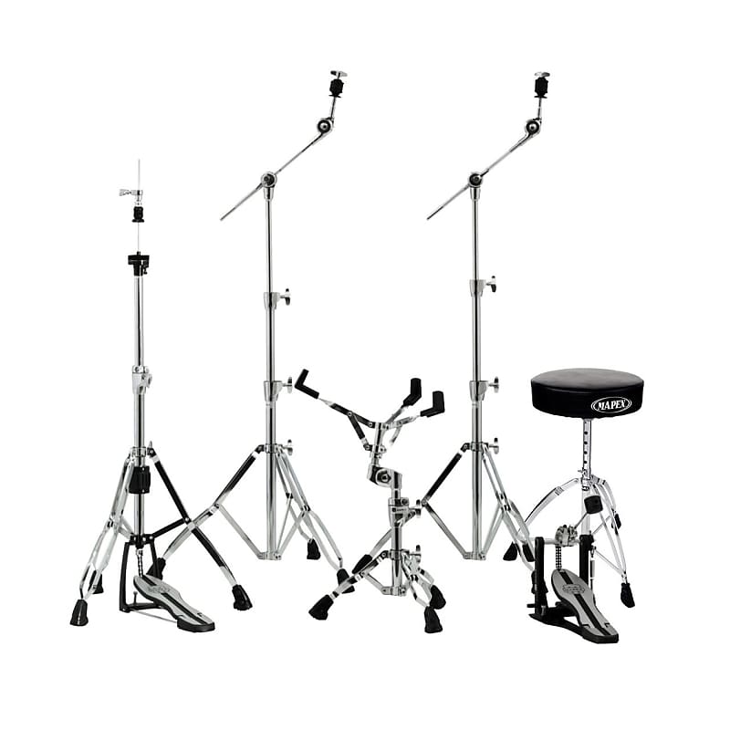 Mapex Mars 600 Drum Hardware Pack, Chrome, with Drum Throne | Reverb