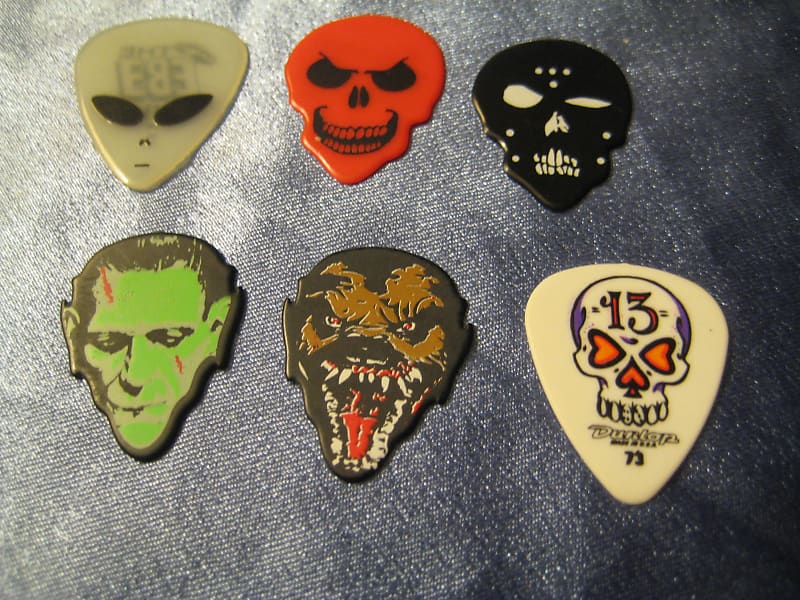 Gravepicker Guitar Picks W/ Frankenstein, Wolfman, Alien, | Reverb