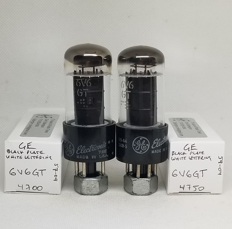 GE 6V6GT Clear Glass Black Plate Very Well Matched (1.0%) | Reverb