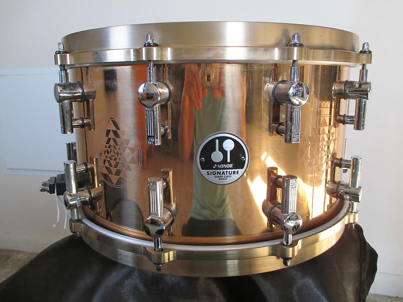 SONOR DANNY CAREY SIGNATURE 8X14 BRONZE SNARE DRUM W/ CAST | Reverb