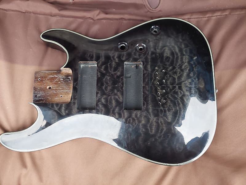 Schecter Damien Elite 8 String body husk Mahogany Quilt top | Reverb