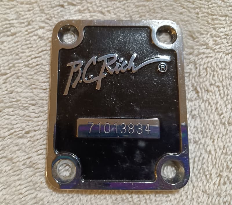 B.C. Rich Neck plate - Black / Chrome | Reverb