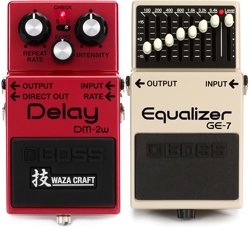 Boss DM-2W Waza Craft Delay Pedal Bundle with Boss GE-7 | Reverb