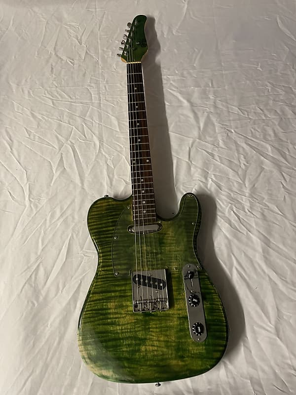 Custom Telecaster Style Electric Guitar Maple Top - Trans | Reverb