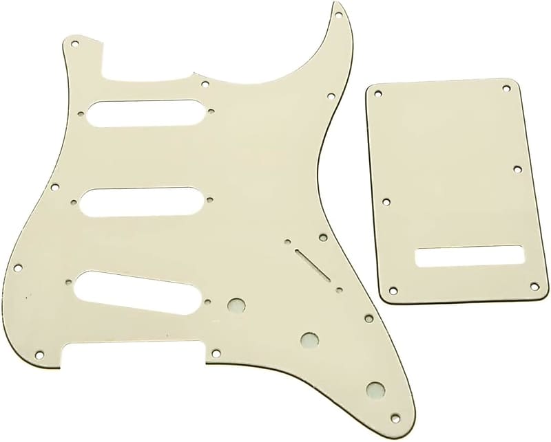 11 Hole Strat SSS Pickguard ST Back Plate Trem Cover fits | Reverb