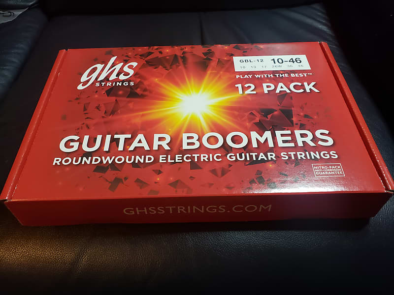 New 12 Pack GHS Boomers Electric Guitar Strings GBL-12 10-46 | Reverb