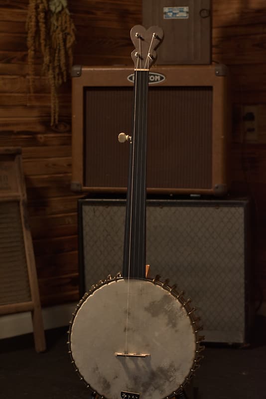 Vintage Fretless Banjo With Handmade Neck | Reverb