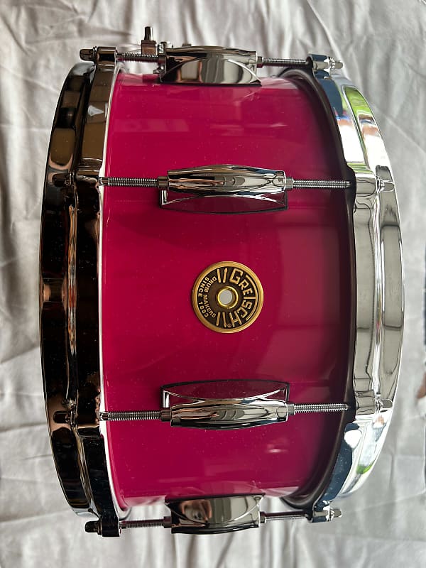 Mint Gretsch 6.5" x 14" USA Custom Snare Drum - Bright Pink | Reverb