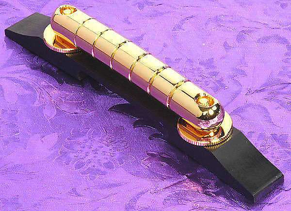 Gretsch Rocking Bar Bridge Assembly, Ebony And Gold | Reverb