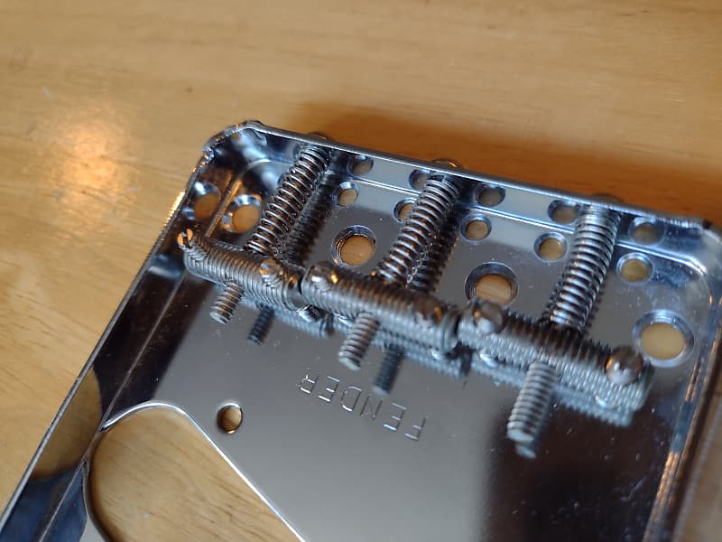 Fender Late '60s Style Telecaster Bridge w/Threaded Saddles, | Reverb