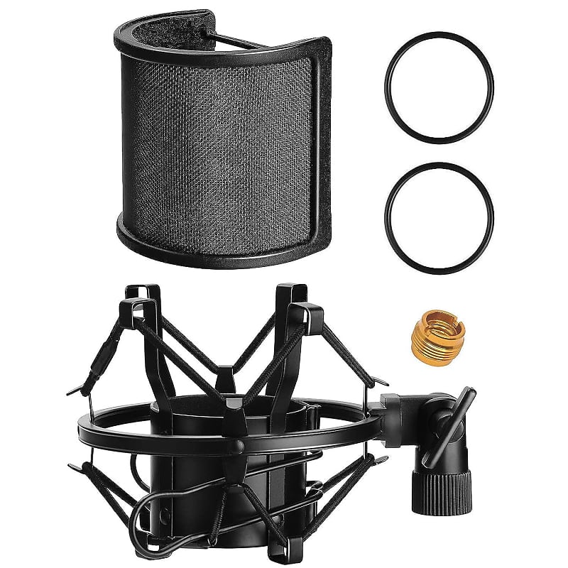 Microphone Shock Mount With Pop Filter, Mic Anti-Vibration | Reverb