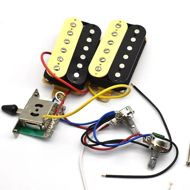 1 Set Zebra Guitar Humbucker Pickups with Wiring Harness | Reverb