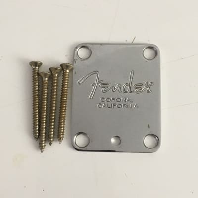 Genuine Fender Corona California Relic Neck Plate Chrome Plus | Reverb
