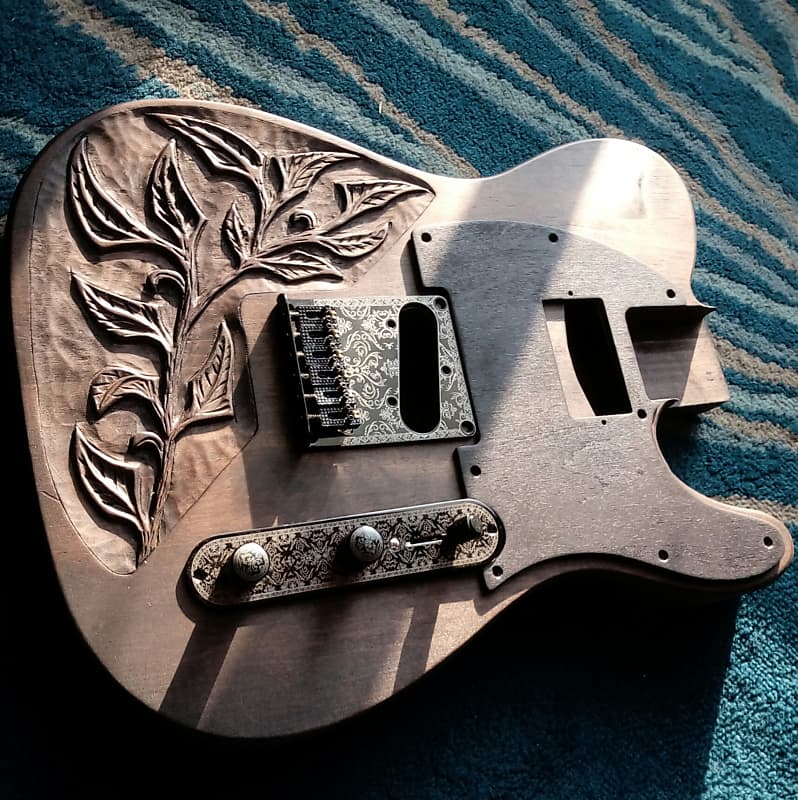 Carved Telecaster Alder Body, Rustic Dark Brown | Reverb