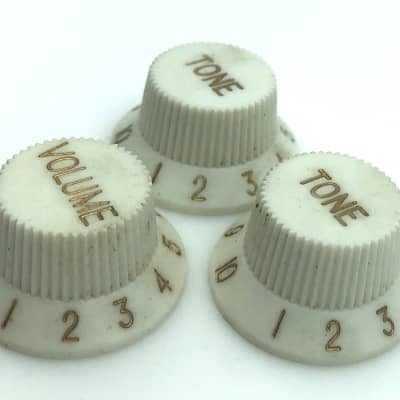 Stratocaster Style Knobs Set Aged White | Reverb