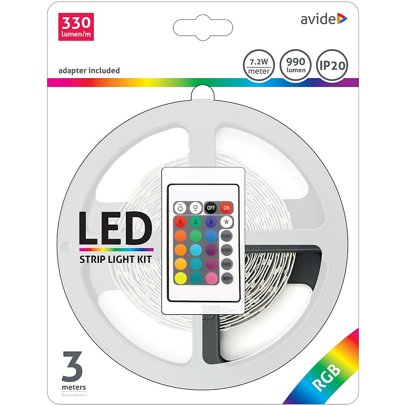 Avide LED Strip Blister 12V 7.2W RGB 3 mètres | Reverb